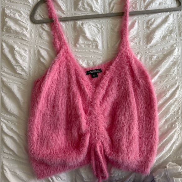 wild fable | Tops | Wild Fable Pink Furry Cropped Tank | Poshmark